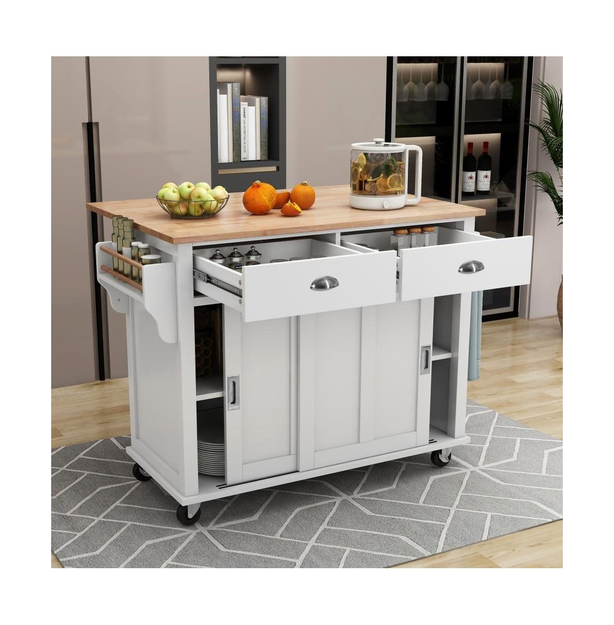Click here for Maison Boucle 52 Rolling Kitchen Island with Drop... prices