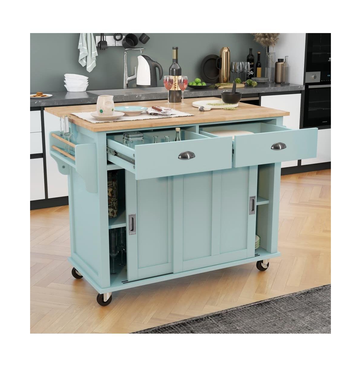 Click here for Maison Boucle 52 Rolling Kitchen Island with Drop... prices