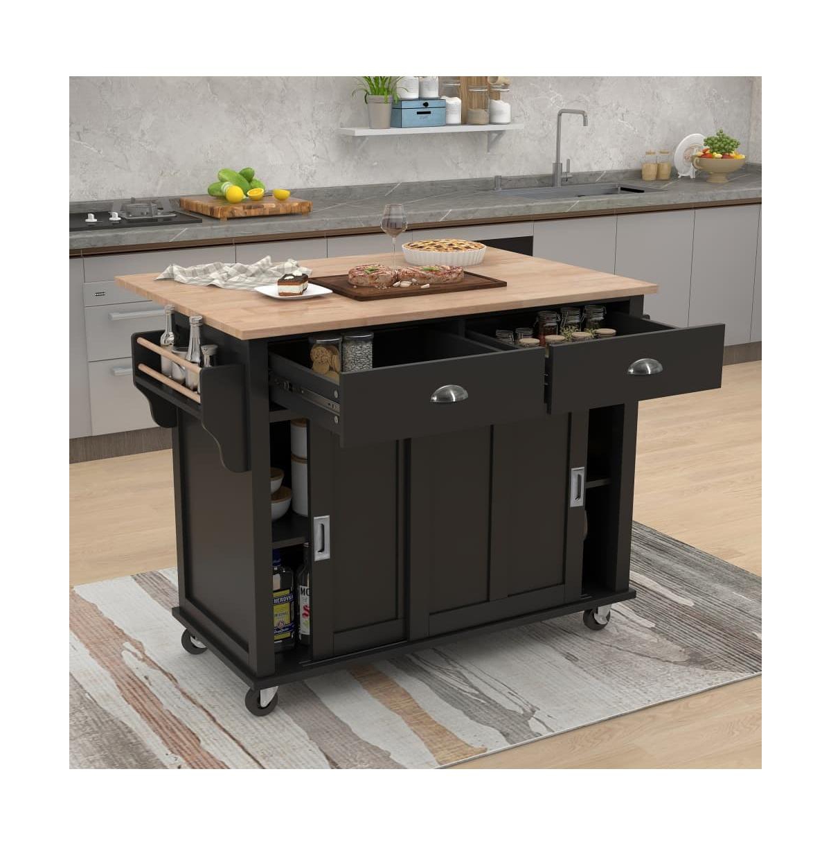 Click here for Maison Boucle 52 Rolling Kitchen Island with Drop... prices