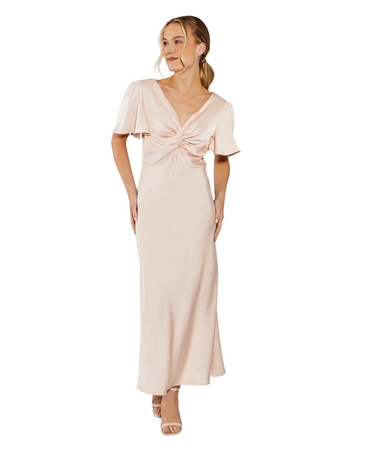 Click here for Oasis Satin Midi Bridesmaids Dress - Blush prices