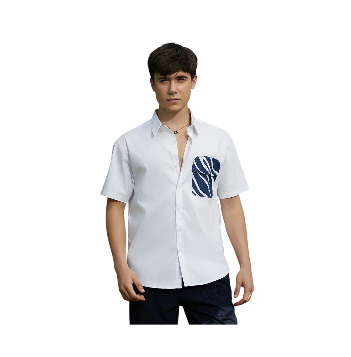Click here for Campus Sutra Mens Zebra-Block Shirt - White prices