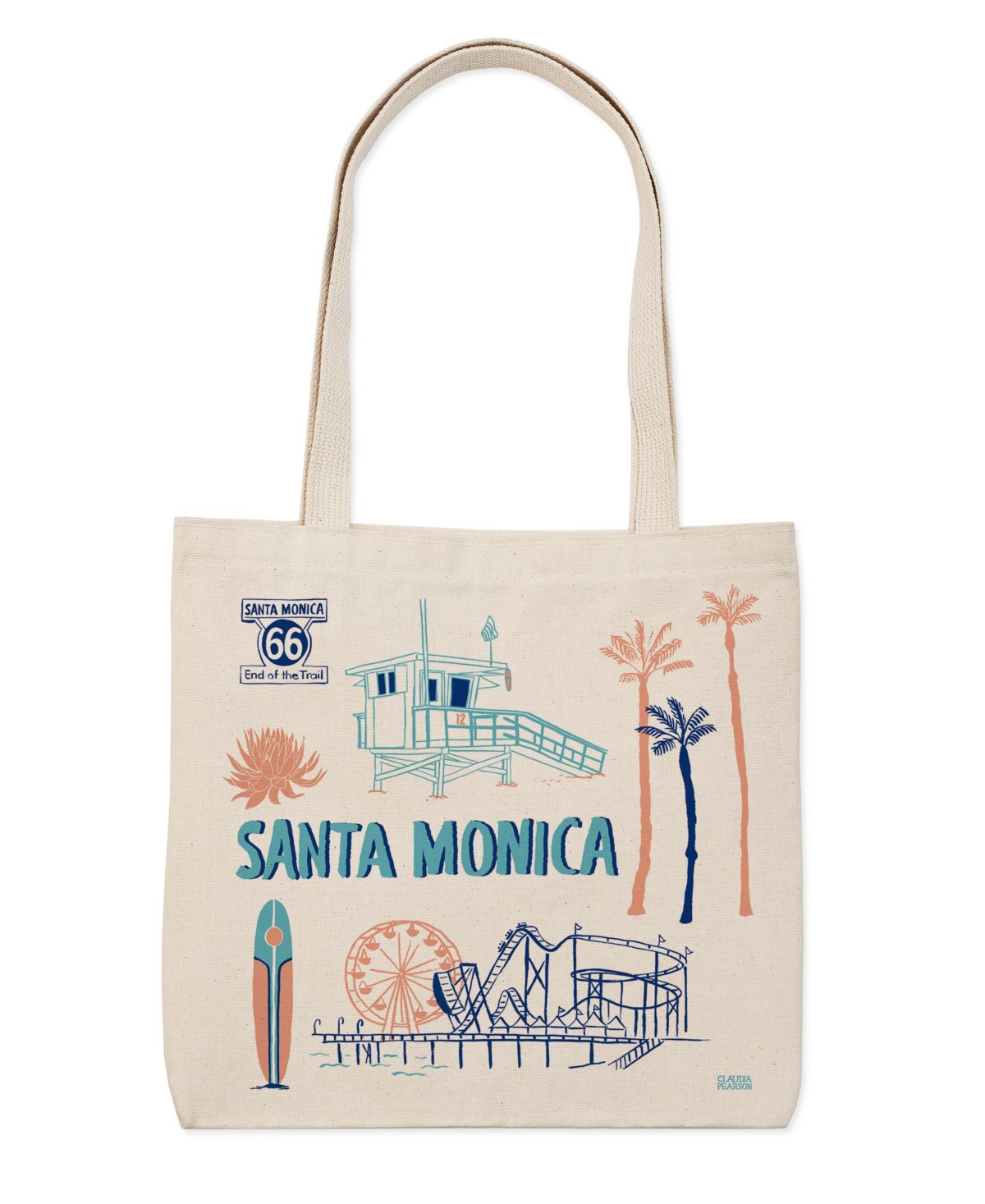 Click here for Santa Monica Everyday Tote - Blue  teal  peach prices