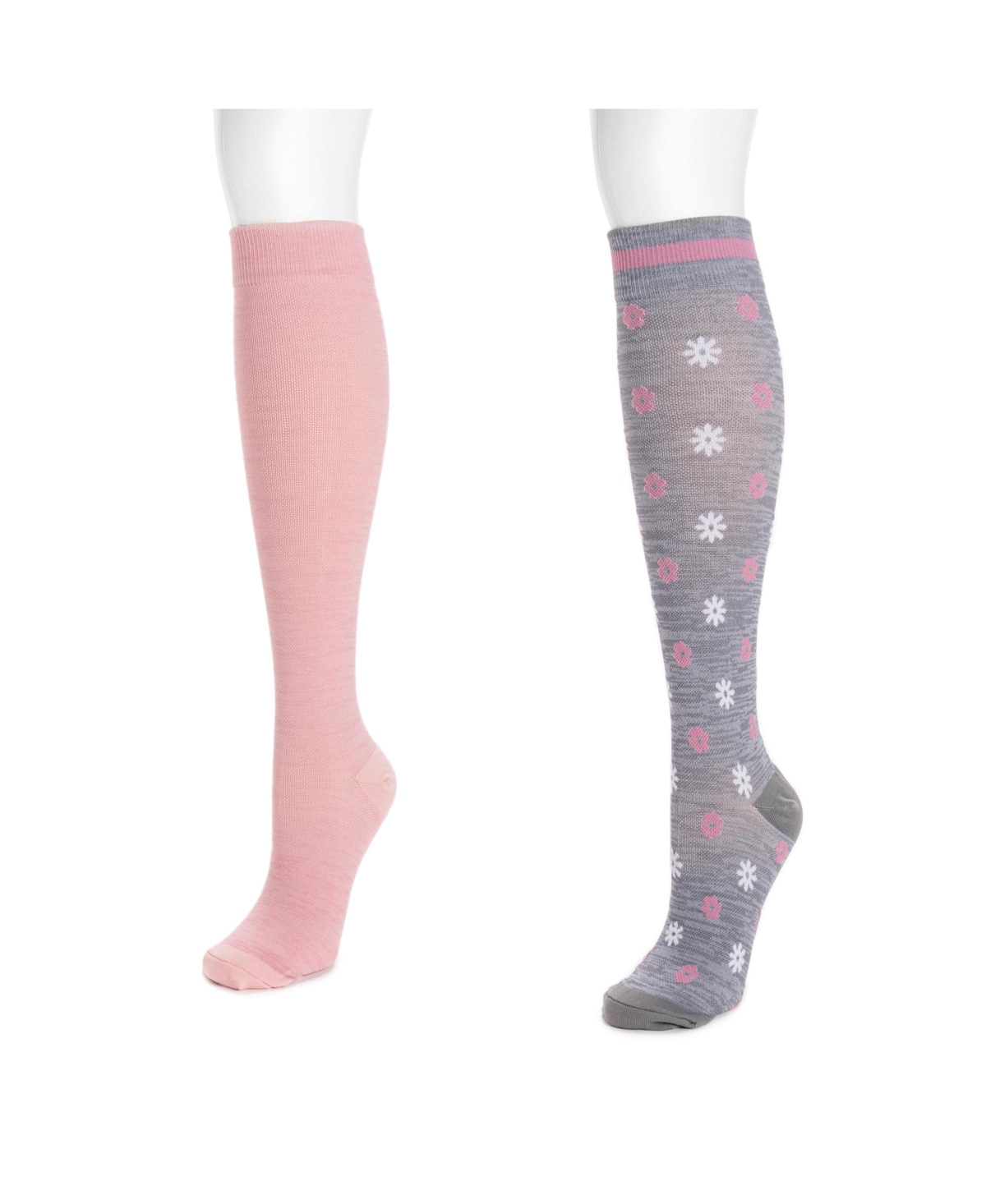 Click here for Muk Luks Womens 2 Pair Pack Nylon Compression Knee... prices