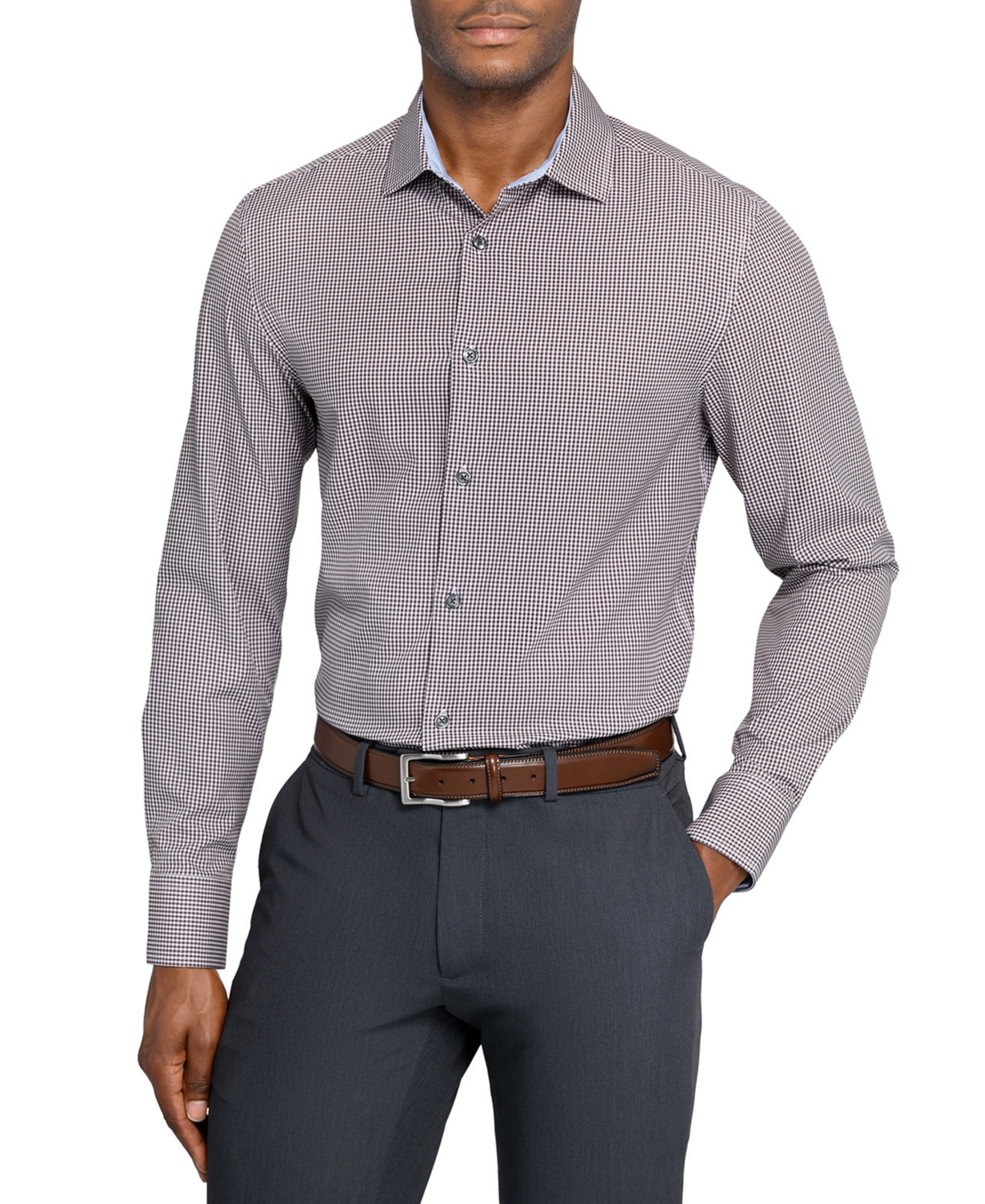 Click here for ConStruct Mens Spread Collar Plaid Dress Shirt - B... prices