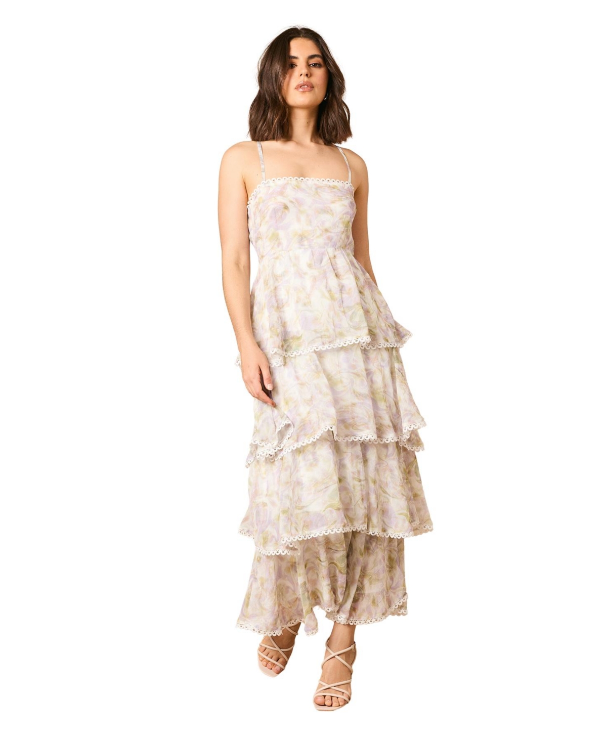Click here for Oasis Womens Tiered Spaghetti Strap Maxi Dress - I... prices