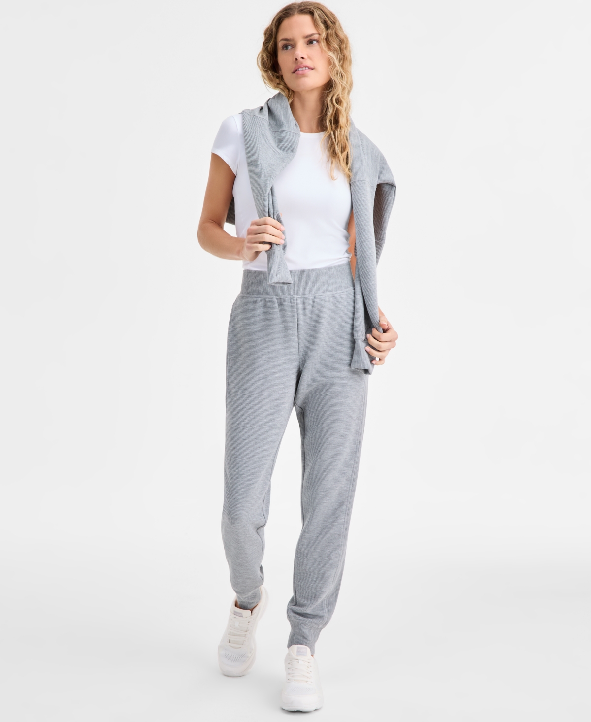 Click here for Id Ideology Womens Ottoman-Rib Jogger Pants  Creat... prices