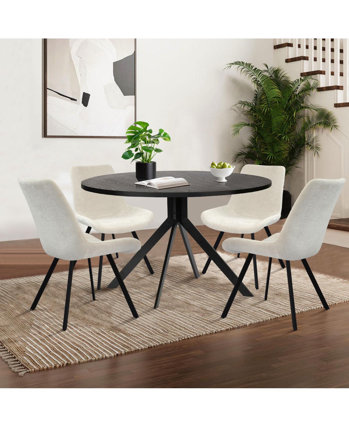 Click here for Modern Black Dining Set - Round Table 43" wit... prices