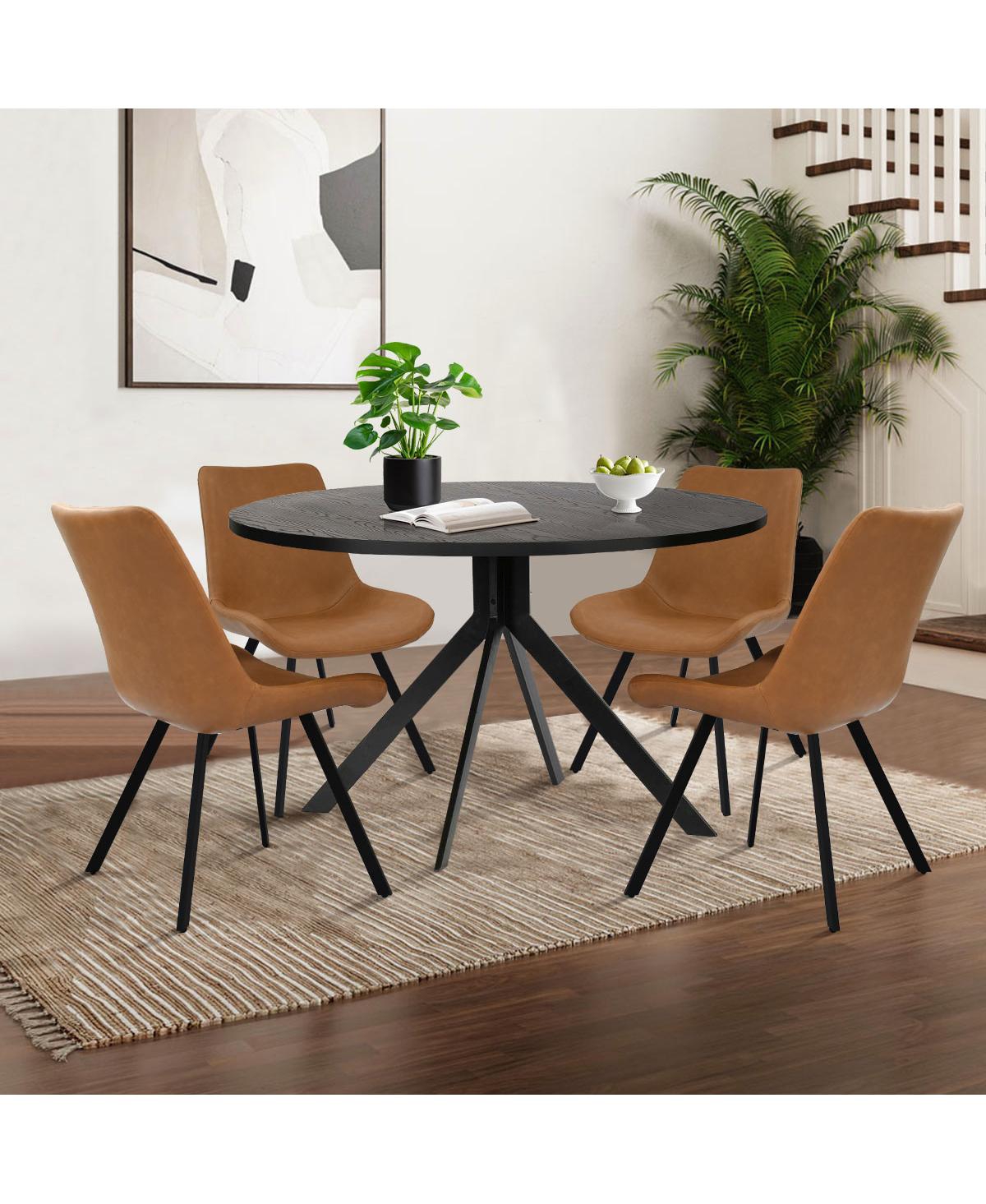Click here for Modern Black Dining Set - Round Table 43" wit... prices