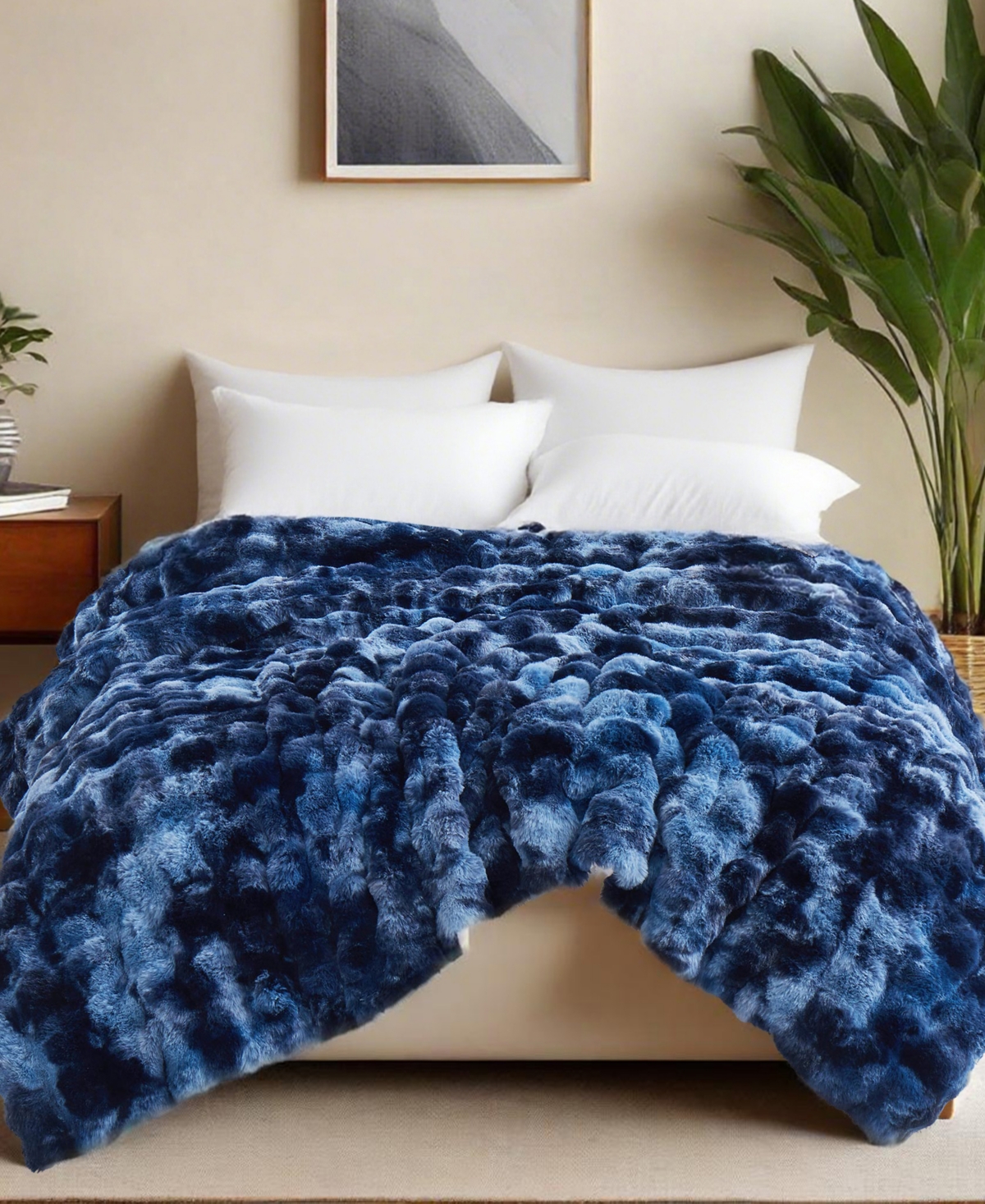 Click here for Unikome Faux Fur Reversible Comforter  King - Navy prices