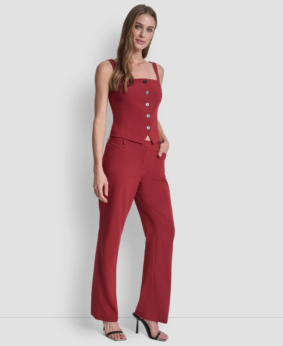Click here for Dkny Petite Mid-Rise Streamlined Modern Fit Trouse... prices