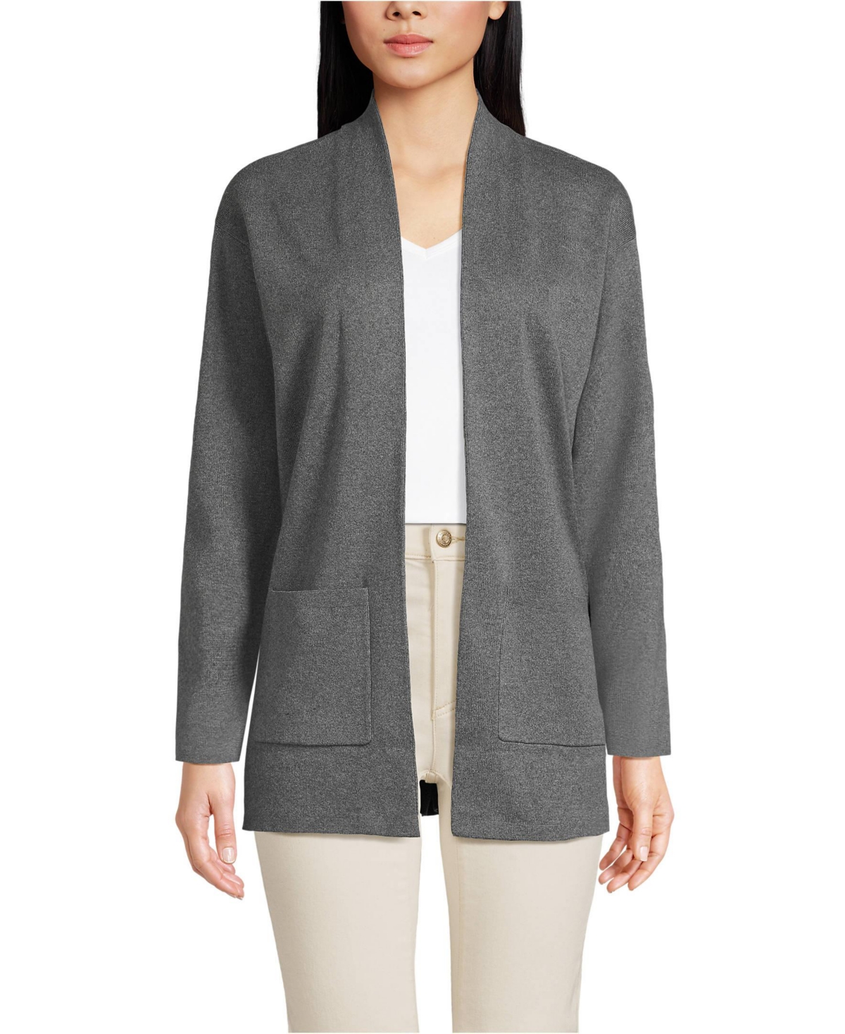 Click here for Lands End Womens Cotton Half Milano Open Cardigan... prices