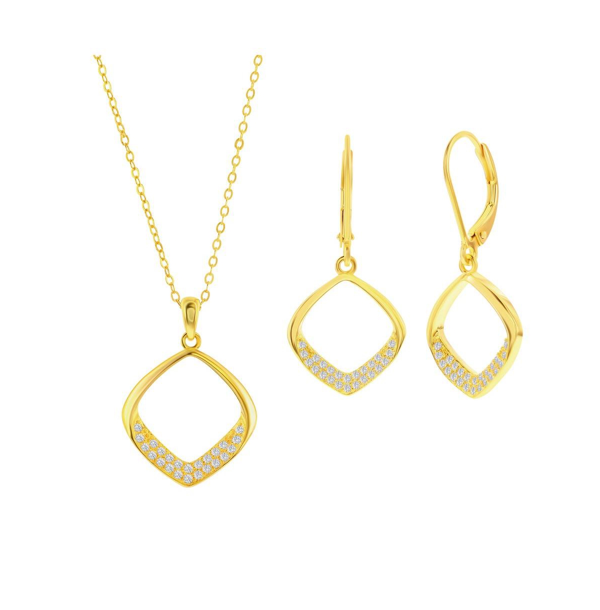 Click here for Simona Sterling Silver  Pave Cz Oval-Shaped Neckla... prices