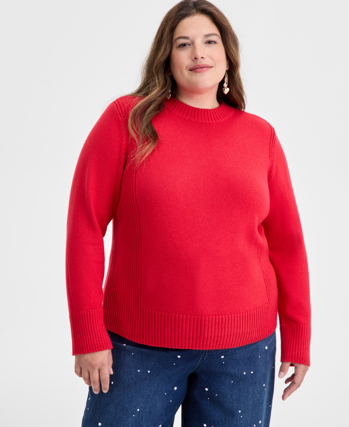 Click here for On 34th Trendy Plus Size High-Neck Sweater  Macys... prices