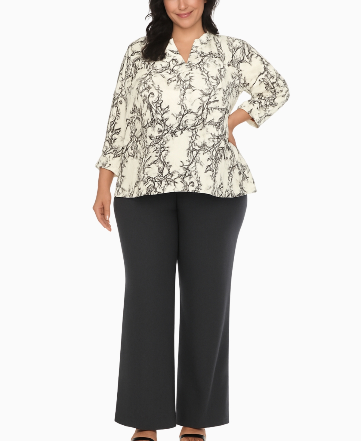 Click here for White Mark Plus Size Floral Print Tunic and Palazz... prices