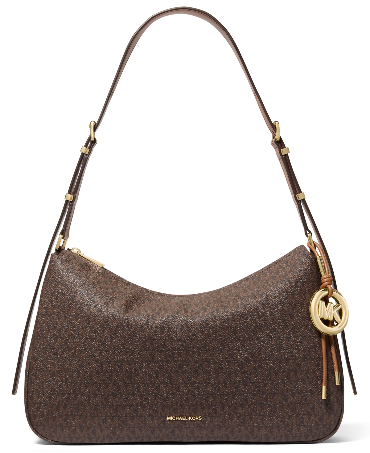 Michael Kors Nolita Medium Signature Logo Shoulder Bag - Brn/acorn