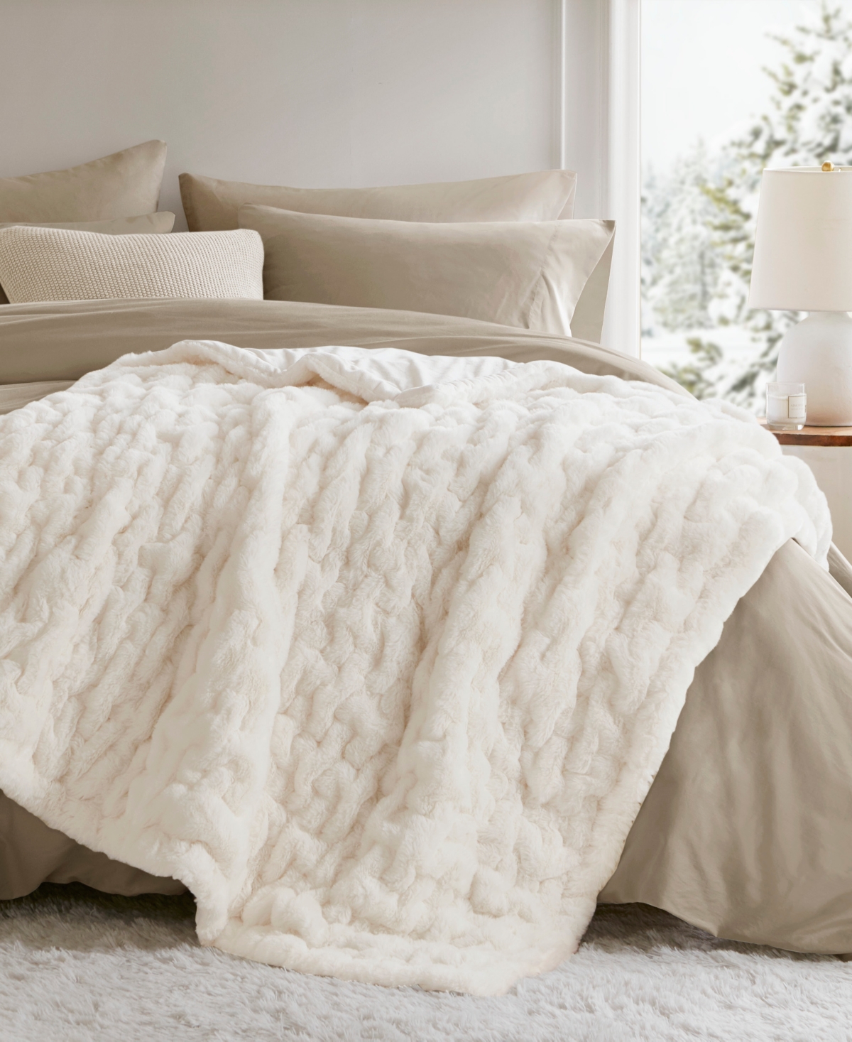 Click here for Madison Park Ruched Reversible Faux-Fur Throw  50... prices