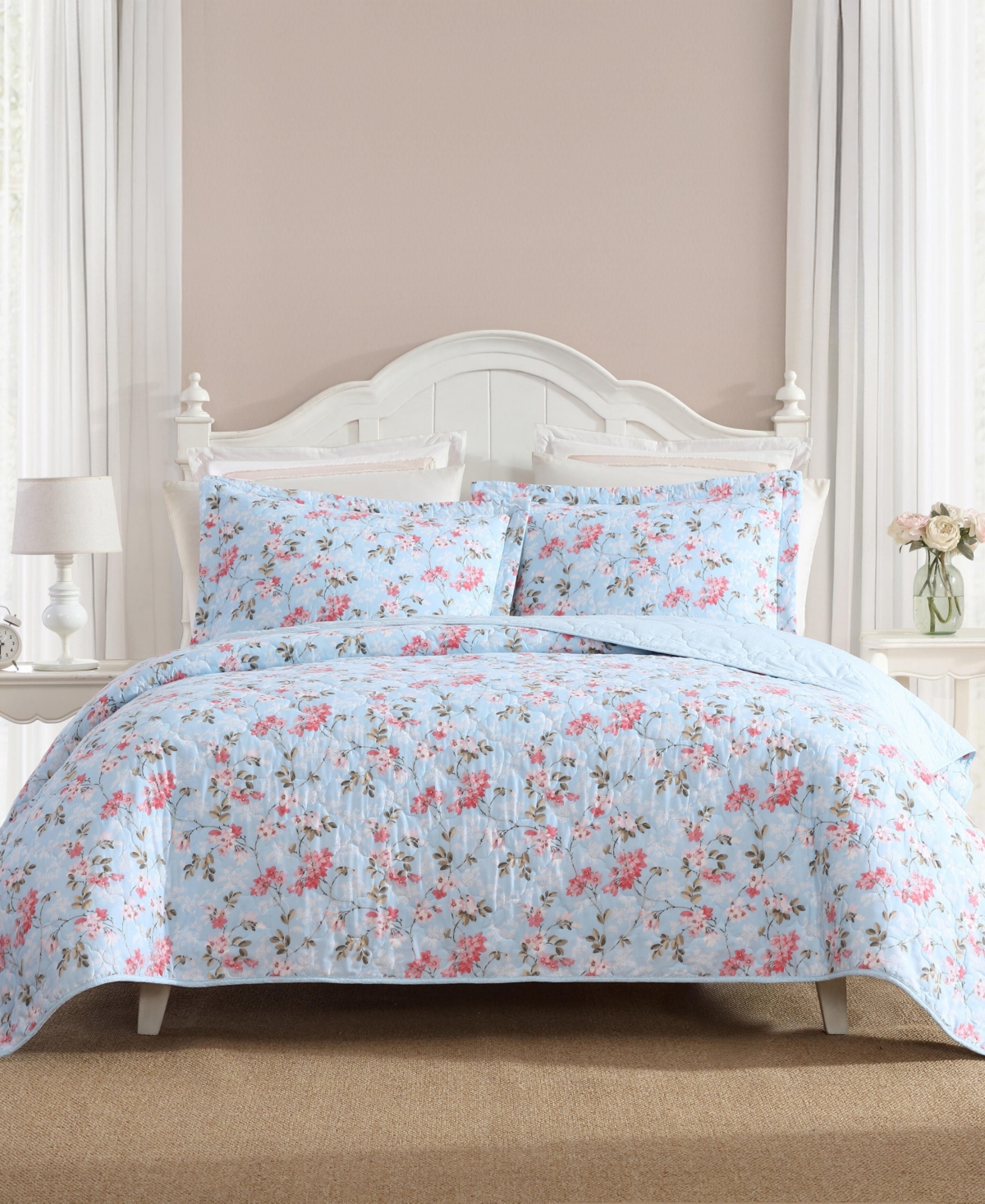 Click here for Laura Ashley Blissful Dream Cotton 3-Pc. Quilt Set... prices