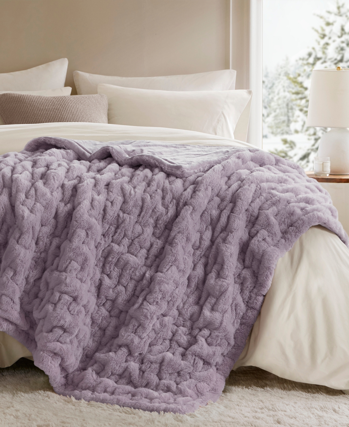 Click here for Madison Park Ruched Reversible Faux-Fur Throw  50... prices