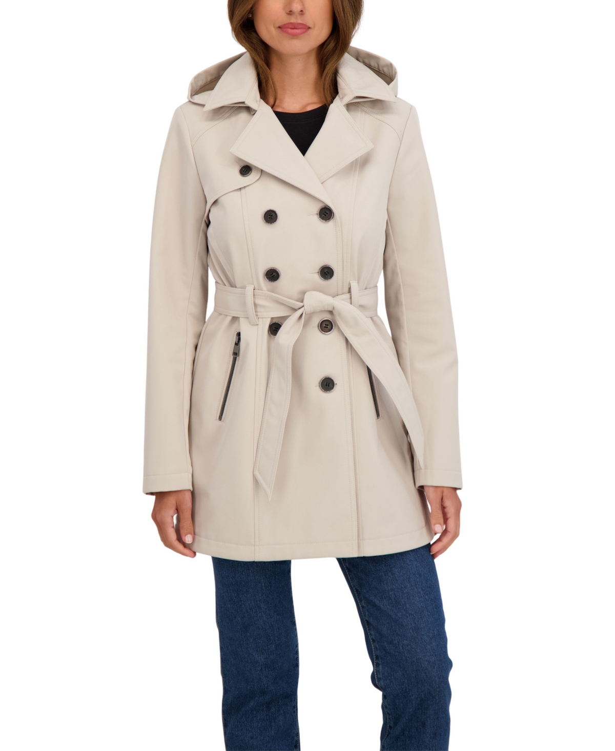 Click here for Sebby Collection Womens Belted Double Breasted Sof... prices
