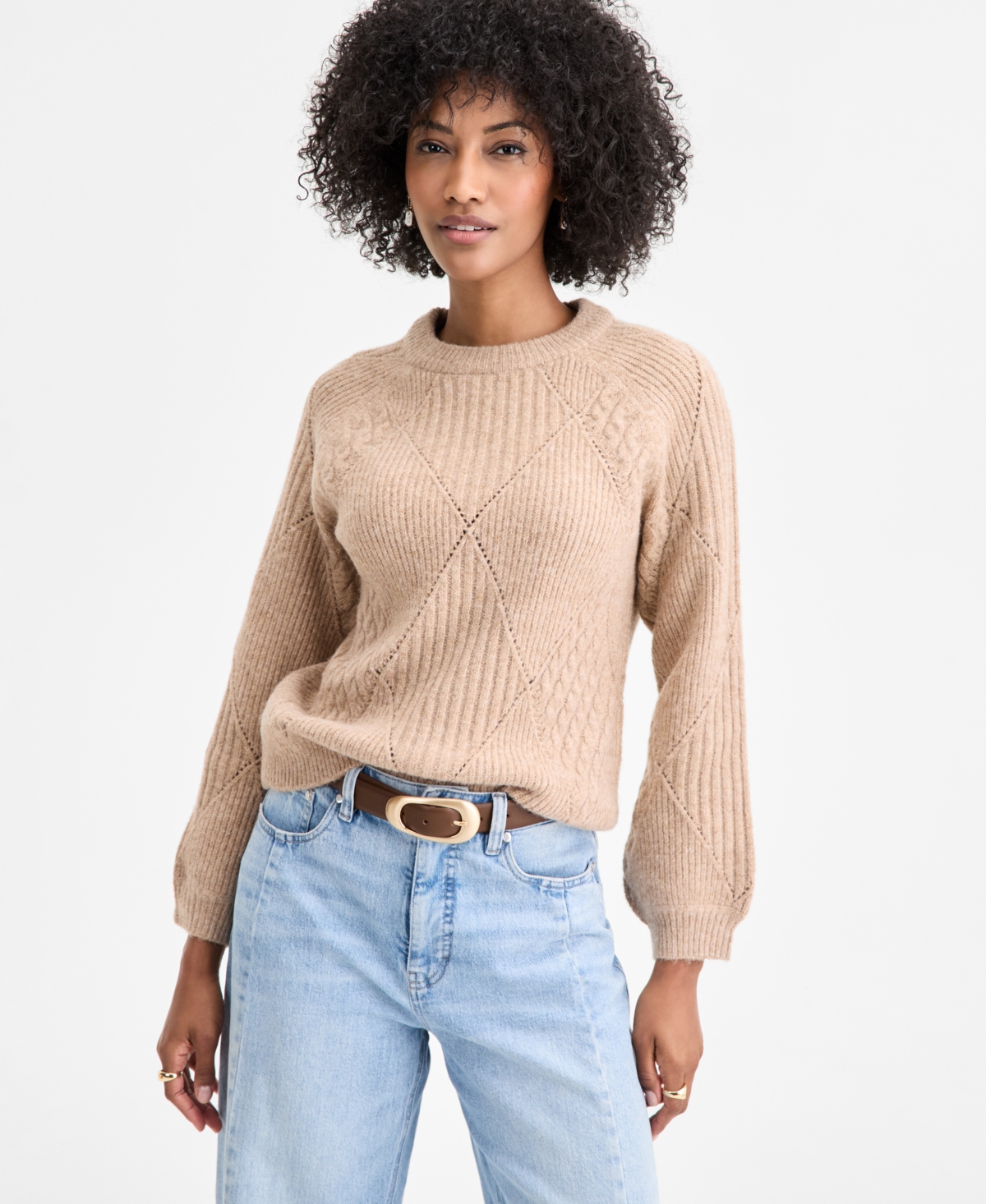 Click here for On 34th Womens Mixed-Argyle Crewneck Sweater  Macy... prices