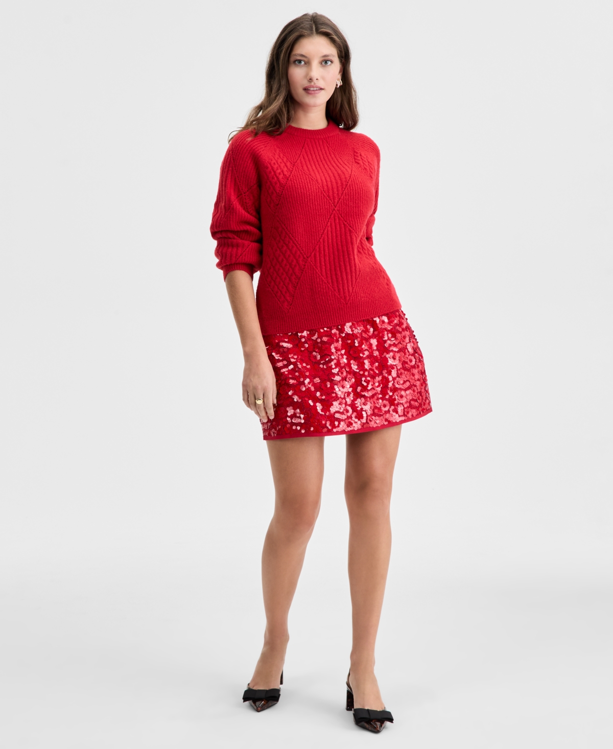 Click here for On 34th Womens Mixed-Argyle Crewneck Sweater  Macy... prices