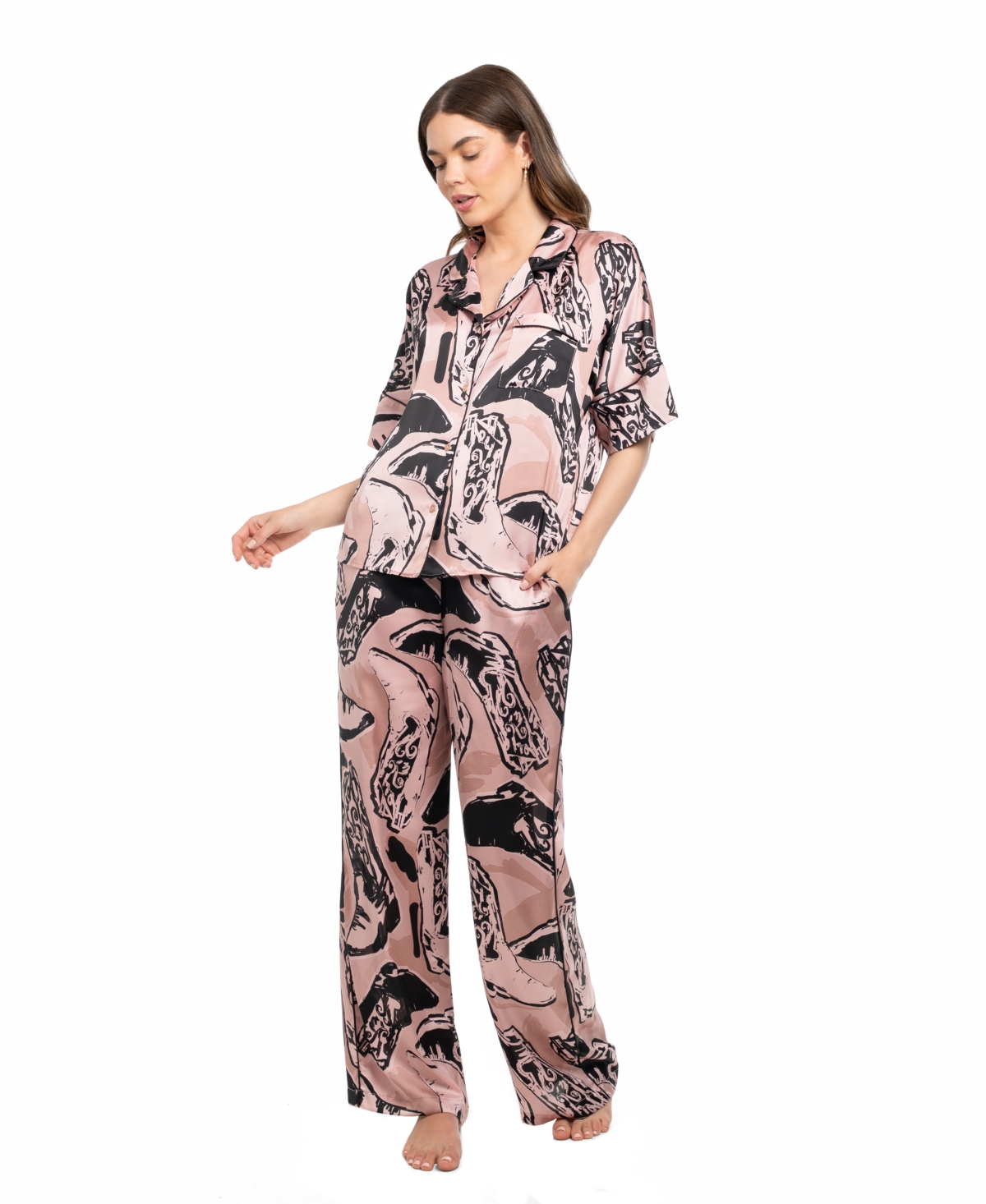 Click here for Midnight Bakery Womens 2-Piece Printed Top and Pan... prices