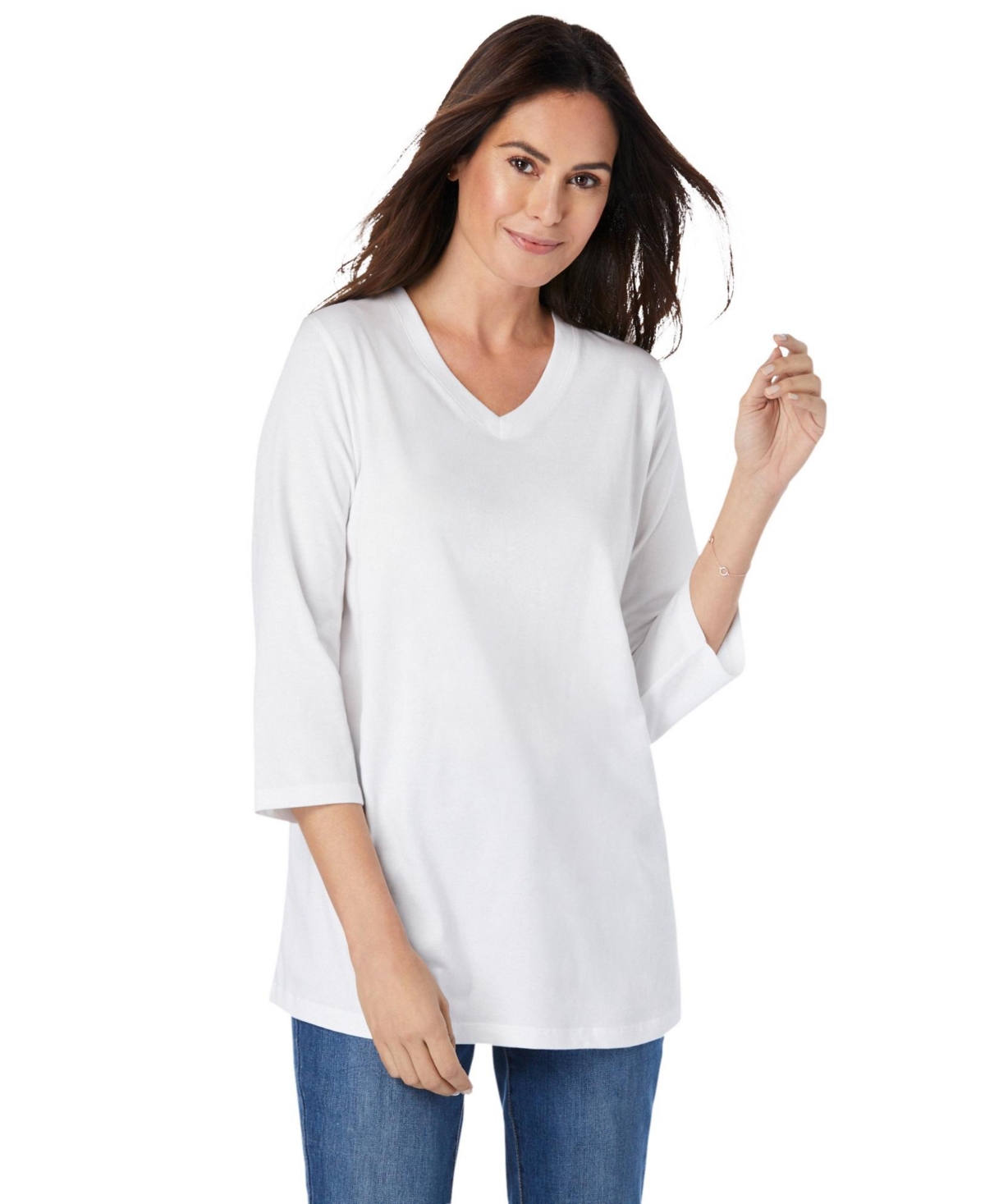 Click here for Woman Within Womens Within Perfect Three-Quarter S... prices