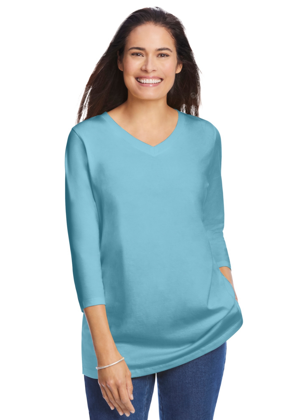 Click here for Woman Within Womens Within Perfect Three-Quarter S... prices