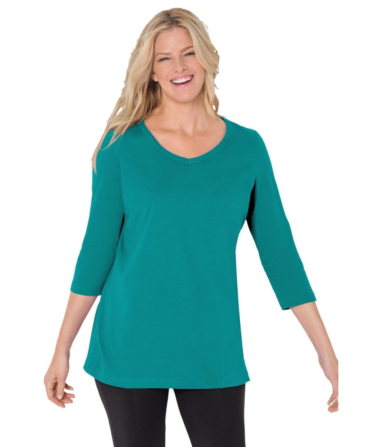 Click here for Woman Within Womens Within Perfect Three-Quarter S... prices
