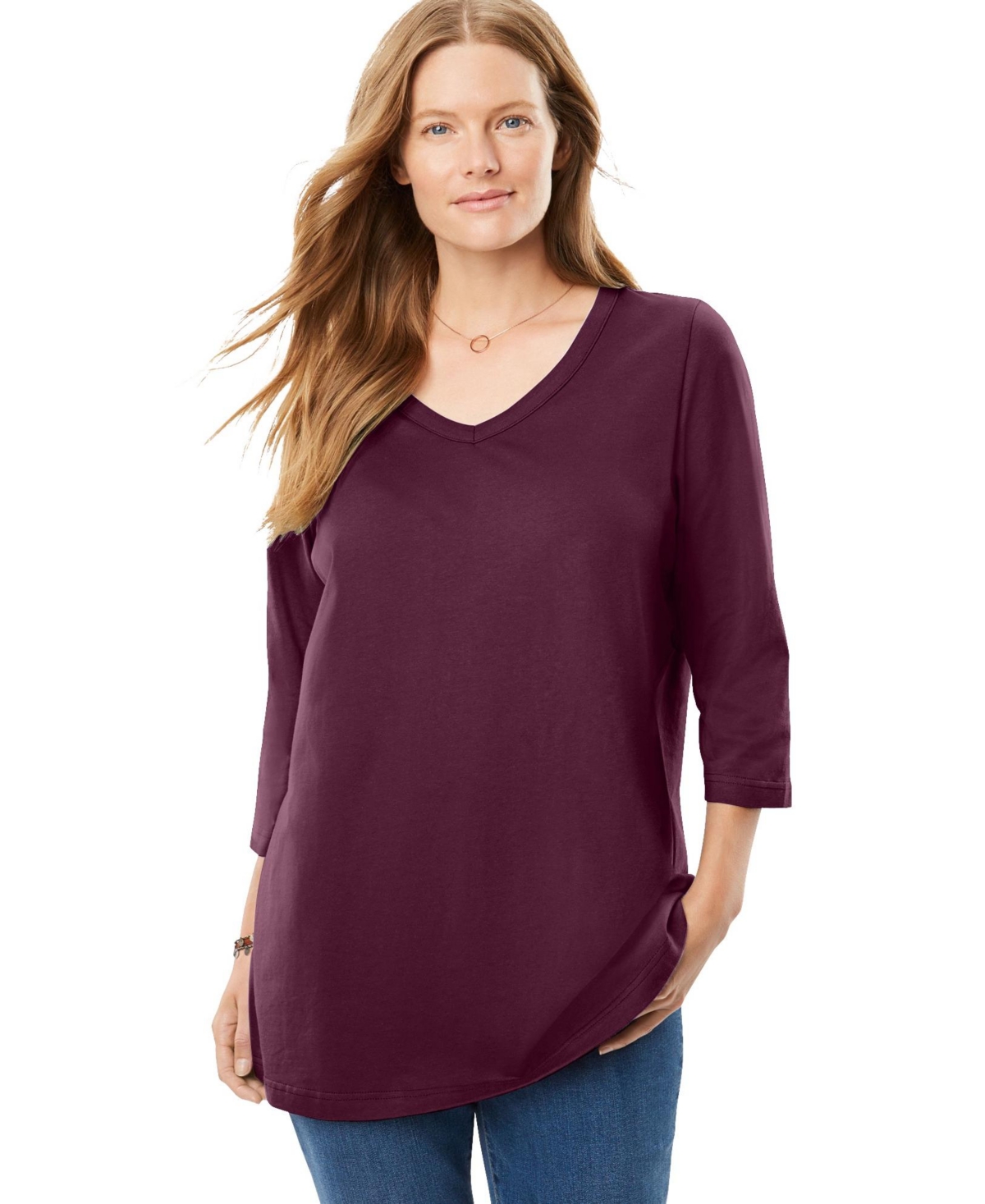 Click here for Woman Within Womens Within Perfect Three-Quarter S... prices
