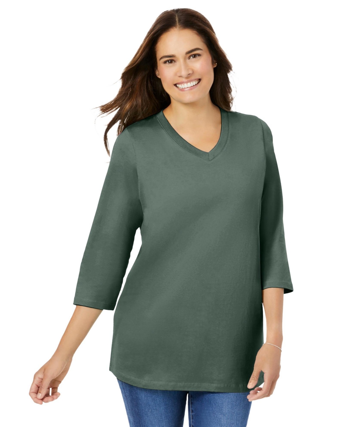 Click here for Woman Within Womens Within Perfect Three-Quarter S... prices