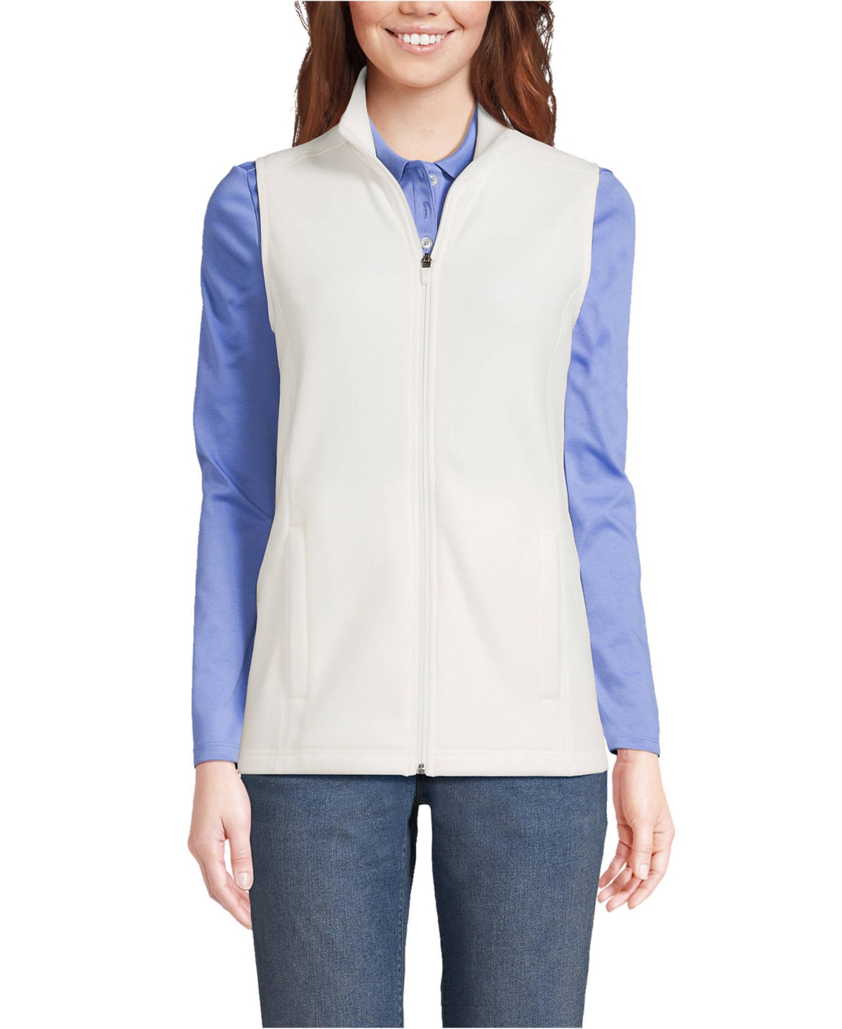 Click here for Lands End Womens Thermacheck 100 Fleece Vest - Ivo... prices
