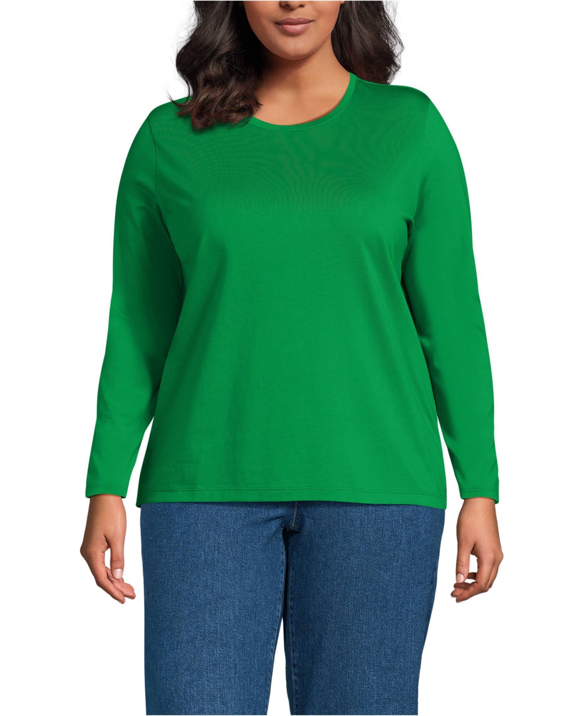 Click here for Lands End Plus Size Relaxed Supima Cotton Long Sle... prices