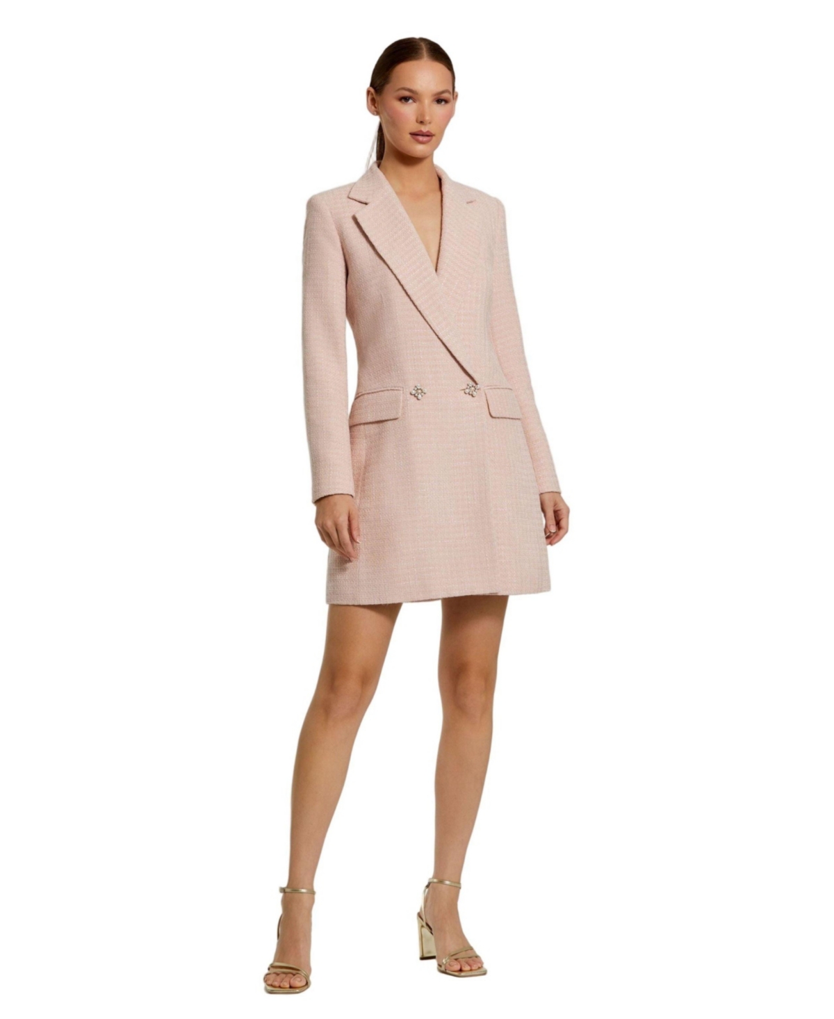 Click here for Mac Duggal Womens Boucle Long Sleeve Blazer Mini D... prices