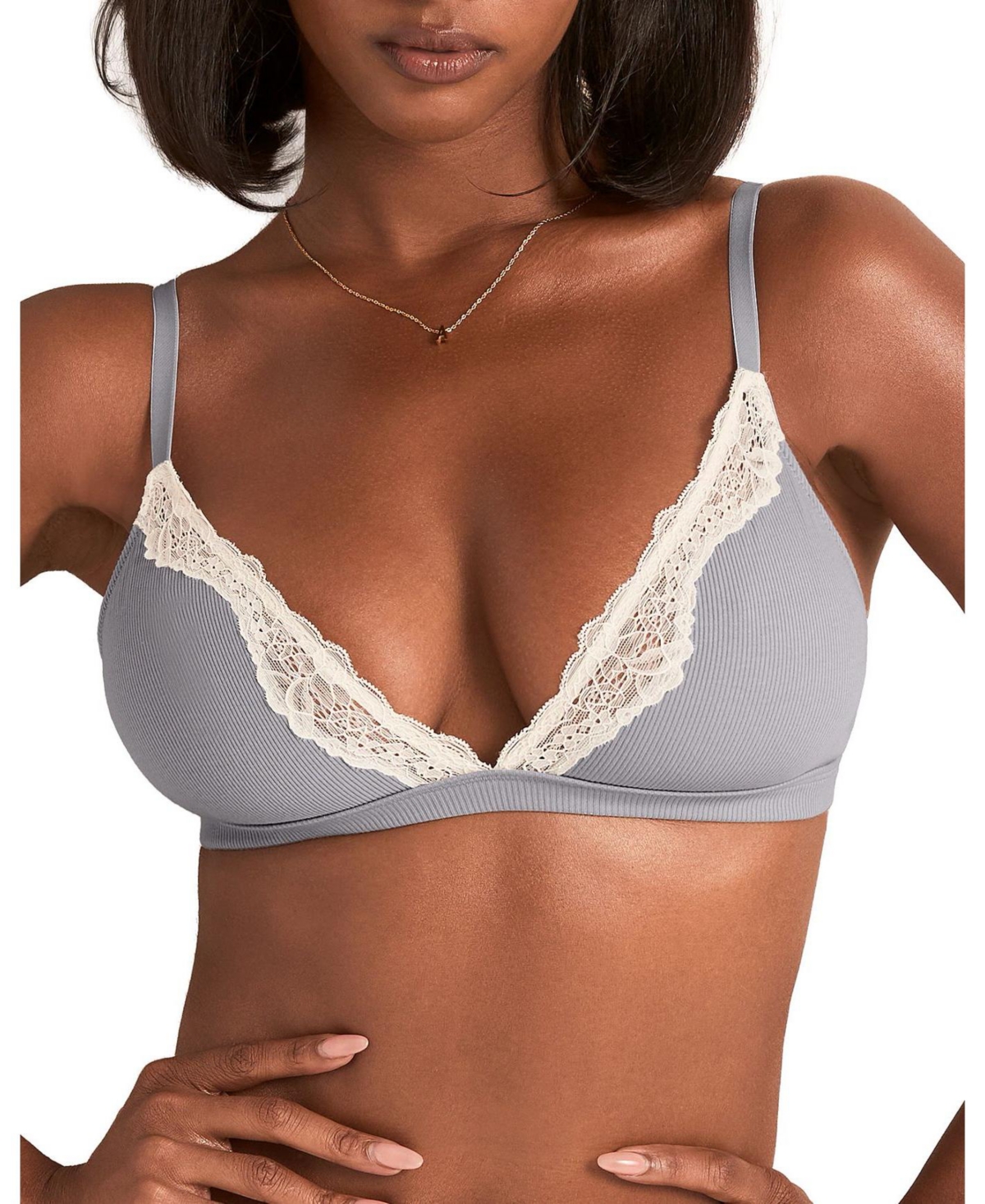 Click here for Adore Me Womens Rib Unlined Bralette Bra - Medium... prices