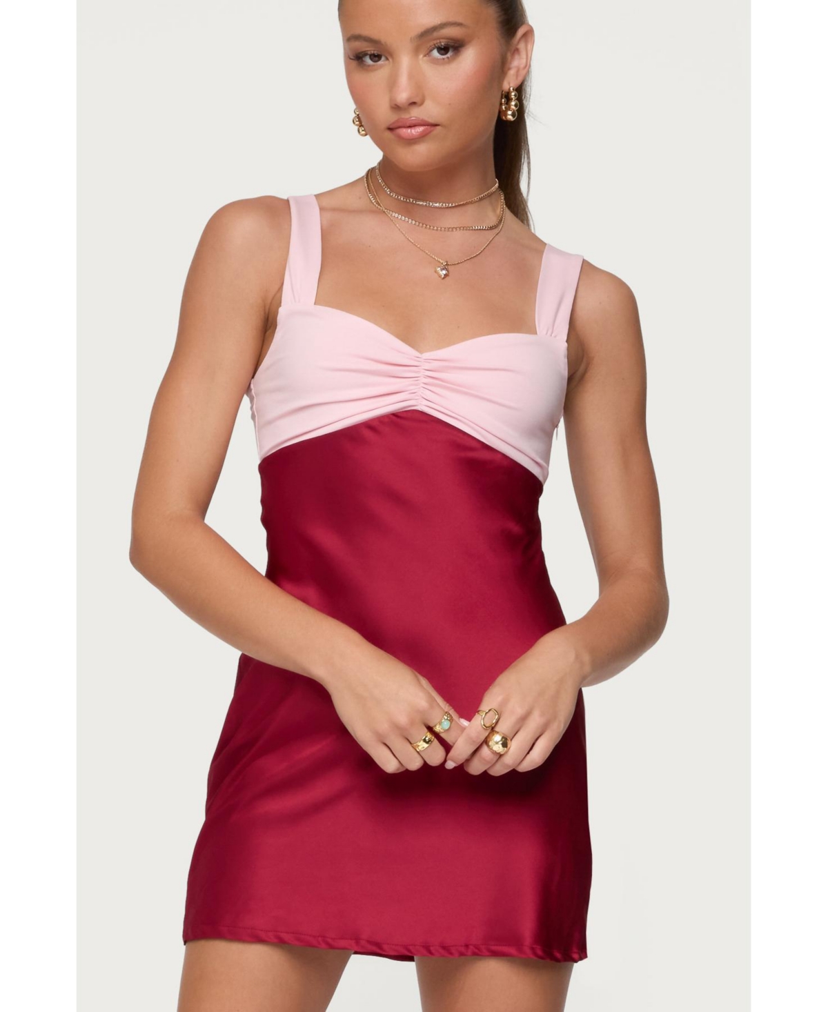 Click here for Edikted Womens Contrast Satin Effect Mini Dress -... prices
