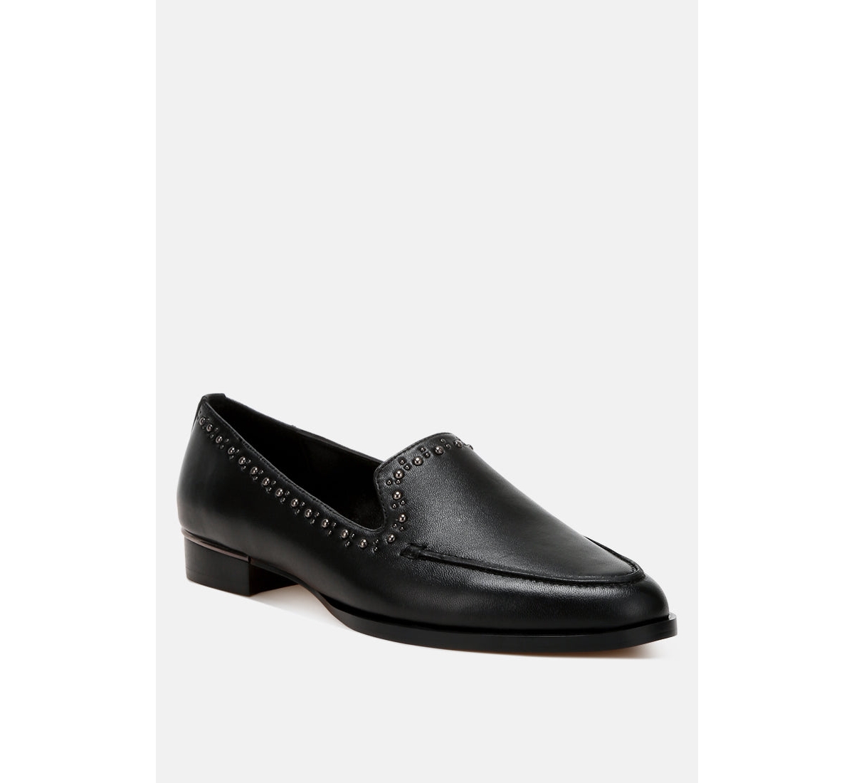 Click here for Wolferton Delicate Stud Detail Leather Loafers Wom... prices