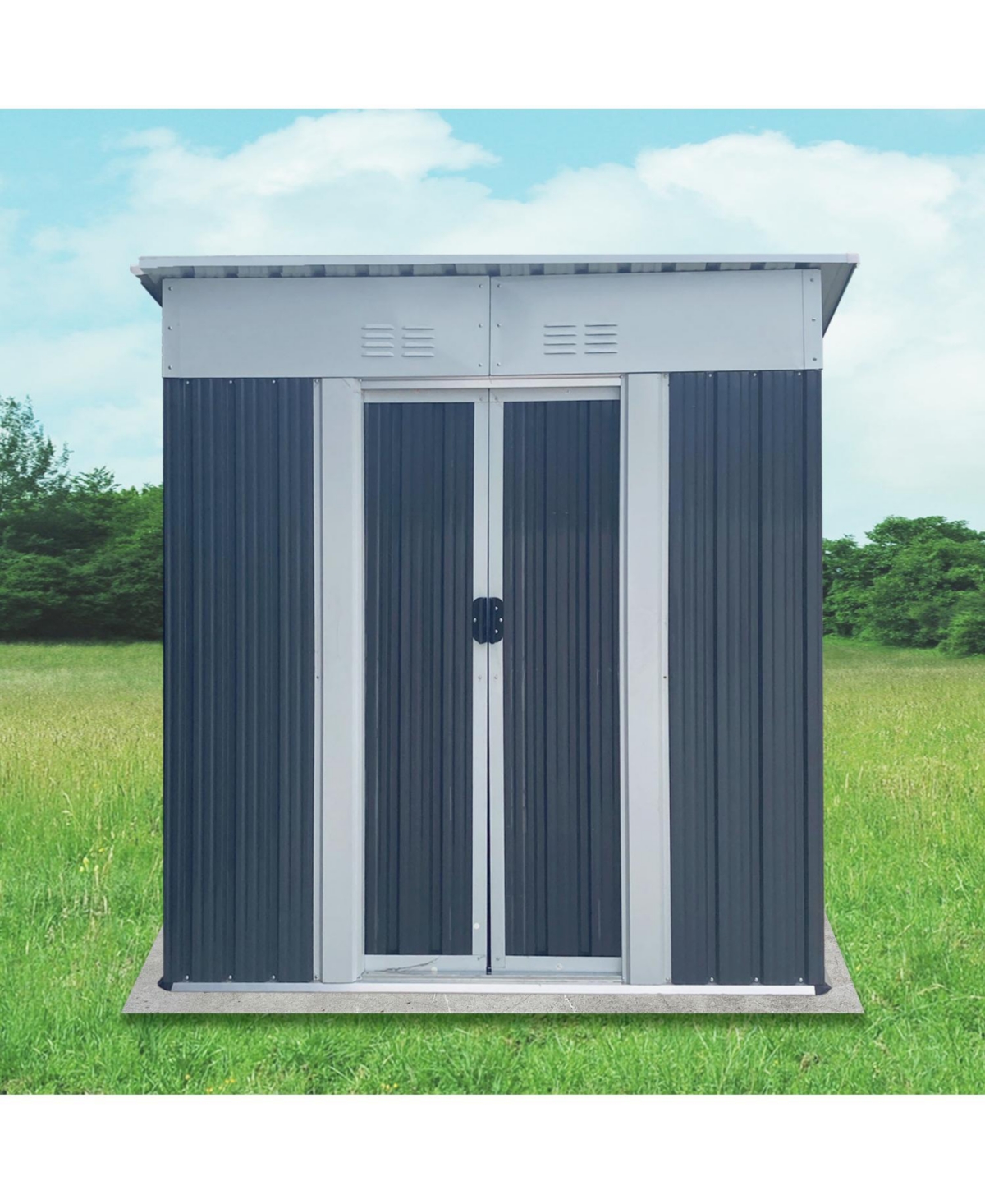 Click here for Streamdale Furniture5FTx3FT Grey Garden Shed - Alu... prices