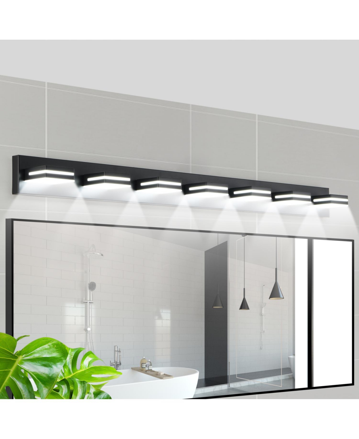 Click here for Streamdale 7-Light Black Led Vanity Light for Bath... prices
