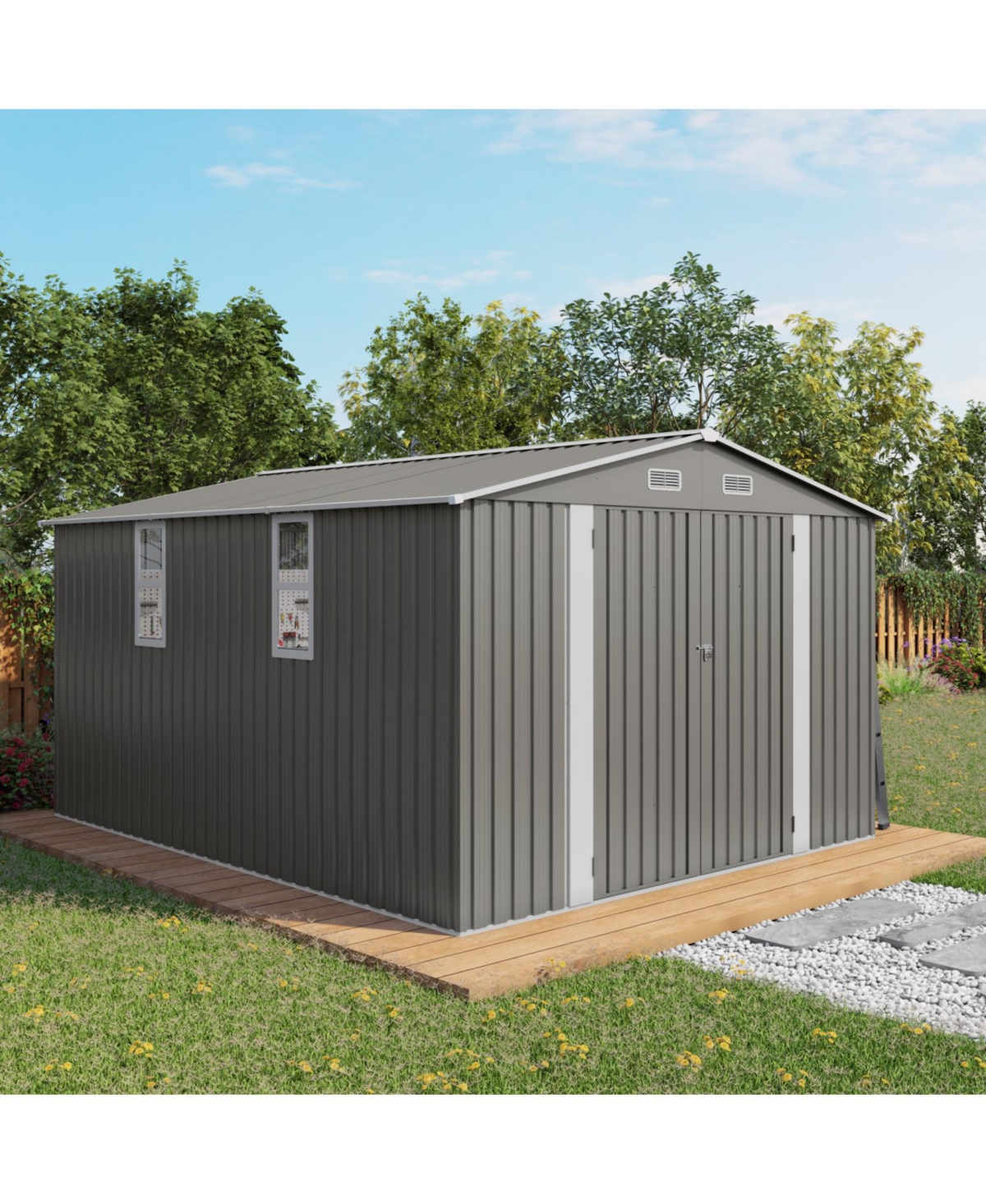 Click here for Streamdale Furniture 10x12FT Metal Garden Storage... prices