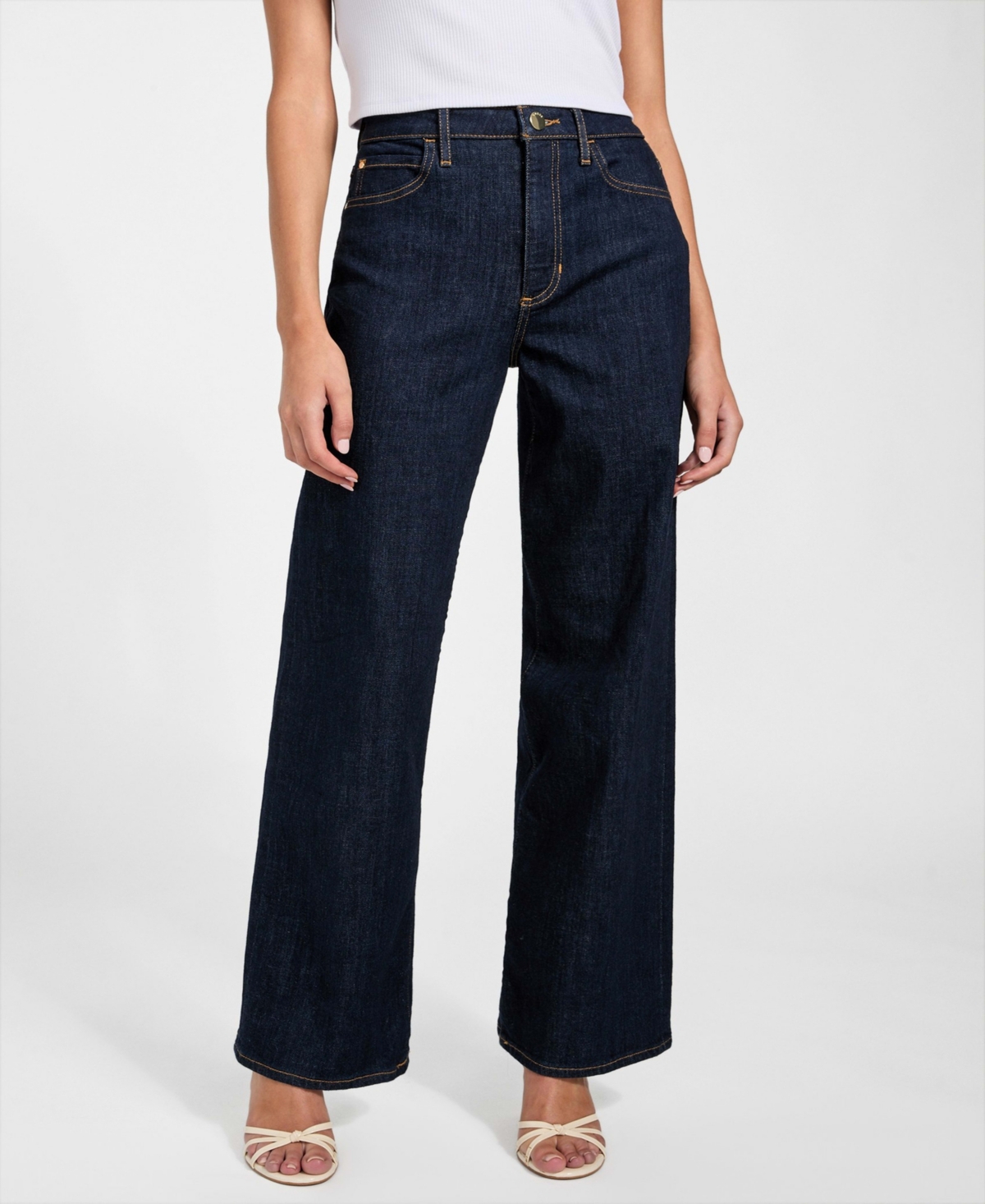 Click here for Guess Womens High Rise Wide Leg Jeans - Rinse prices