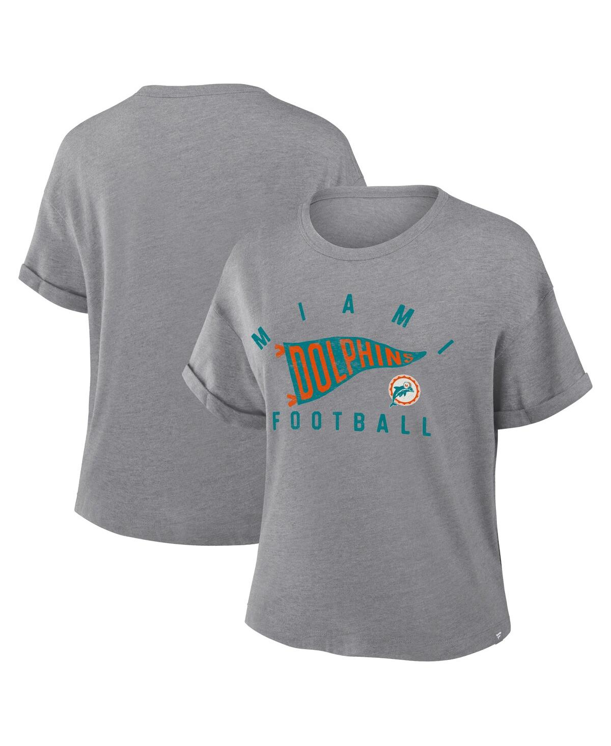 Click here for Fanatics Womens Heather Gray Miami Dolphins Pennan... prices