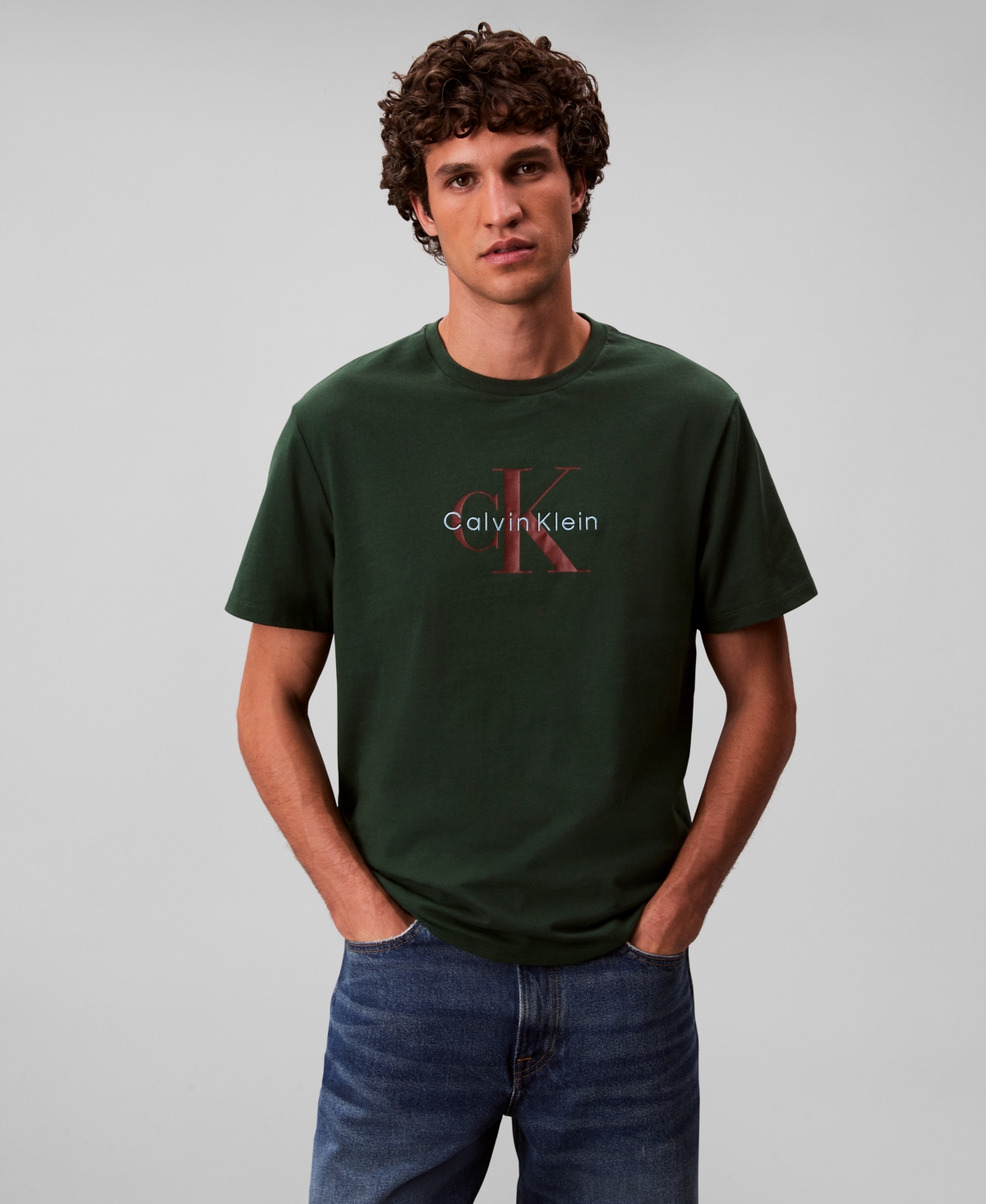 Click here for Calvin Klein Mens Relaxed-Fit Logo T-Shirt - Sycam... prices