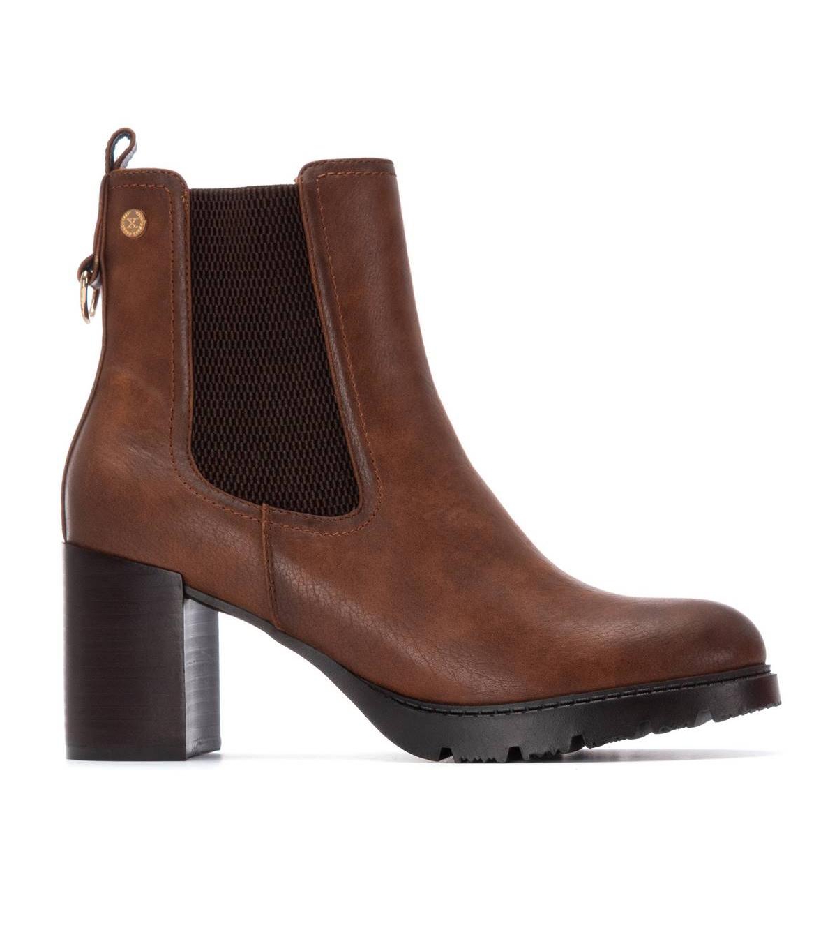 Click here for Womens Heeled Chelsea Booties By Xti - Camel prices
