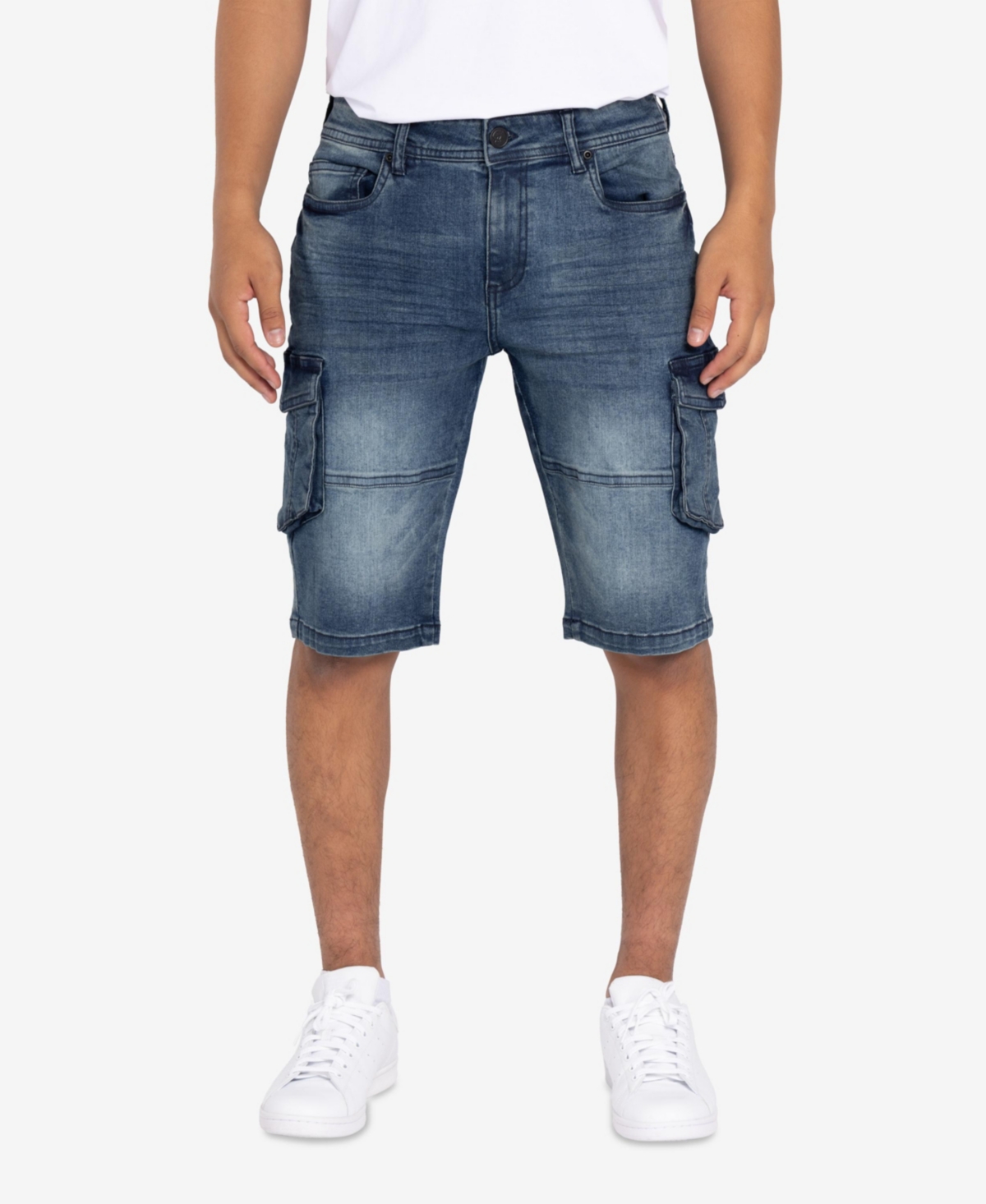 Click here for Xray Mens 12" Denim Cargo Shorts - Medium blu... prices