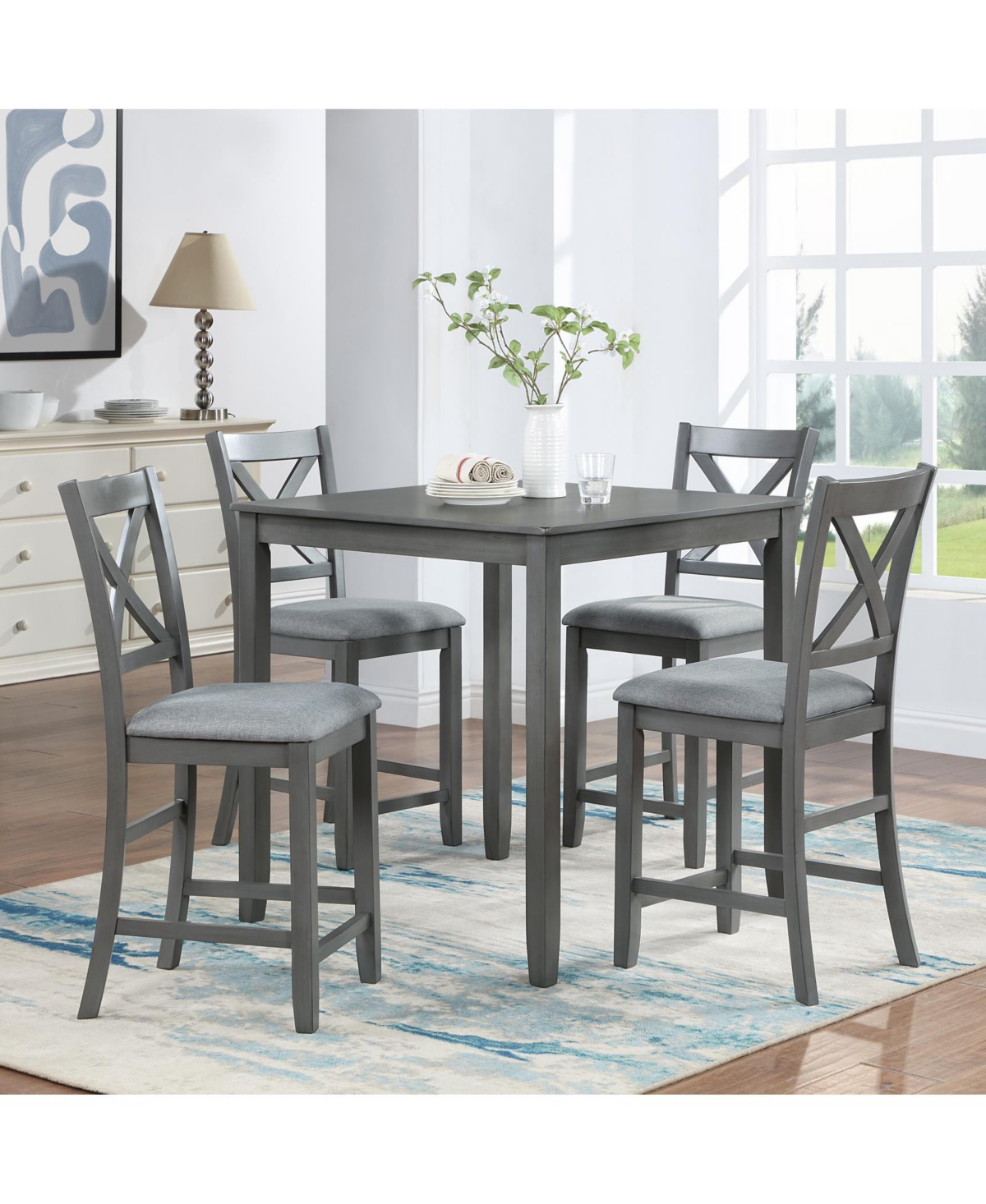 Click here for Casainc 5 Piece Square Counter Height Dining Table... prices