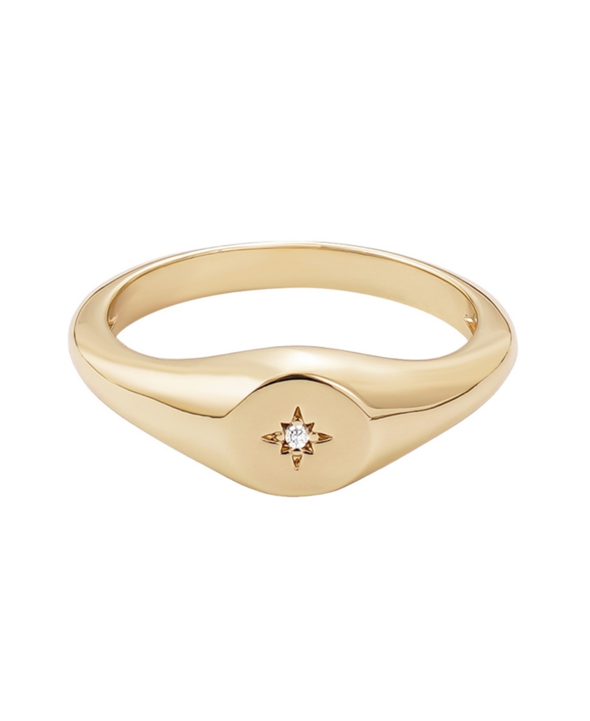 Click here for Adornia Gold Cubic Zirconia Starbust Signet Pinky... prices