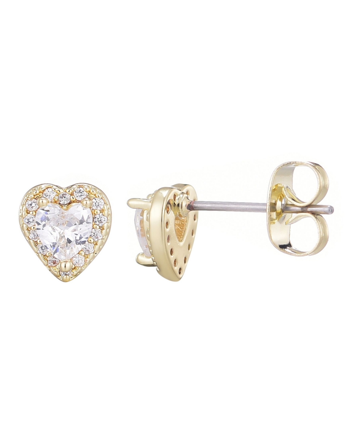 Click here for Adornia Gold Cubic Zirconia Heart Halo Stud Earrin... prices