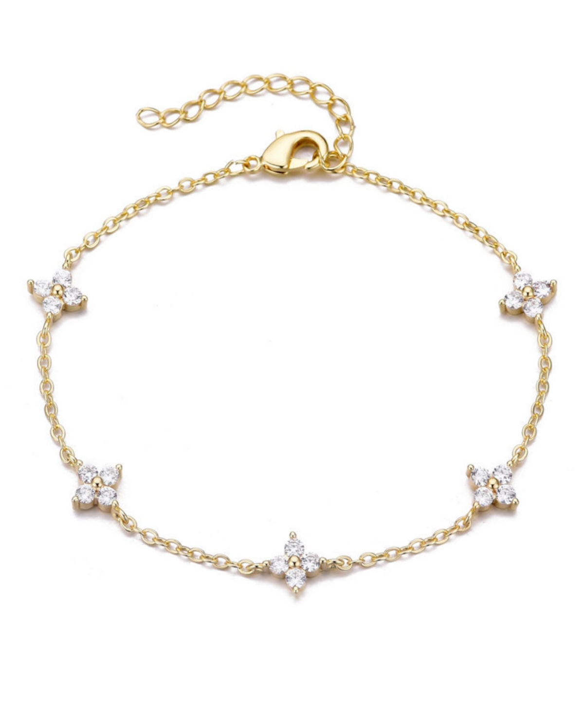 Click here for Adornia Gold Cubic Zirconia Flower Station Bracele... prices