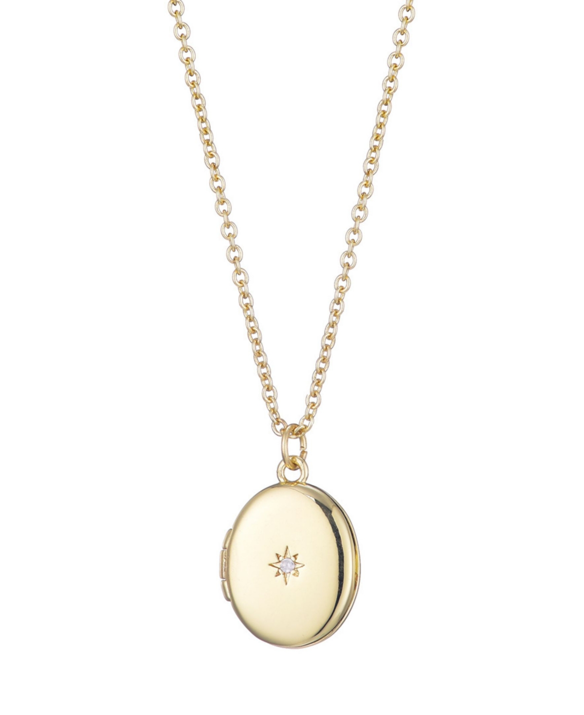 Click here for Adornia Gold Cubic Zirconia Oval Locket Starburst... prices